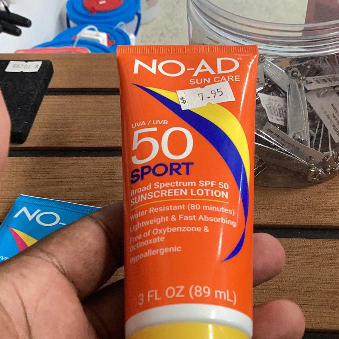NO-AD sunscreen lotion spf 50 – Master Bait & Tackle