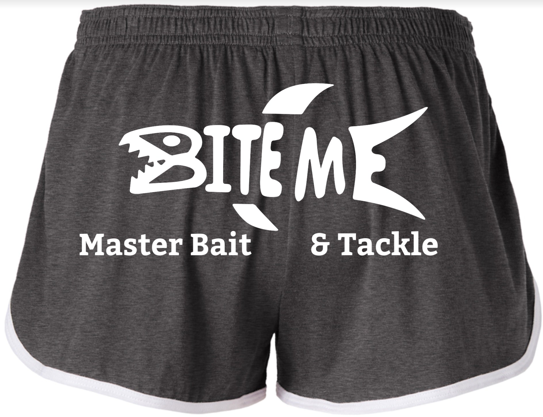 Ladies BITE ME Shorts - Athletic Grey – Master Bait & Tackle